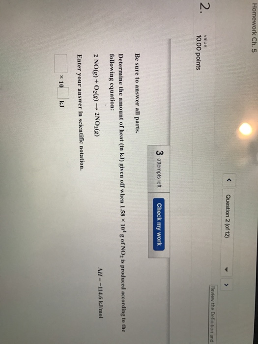 Solved Homework Ch.5 Question 2 (of 12) Review the | Chegg.com