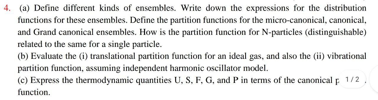 A Define Different Kinds Of Ensembles Write Down