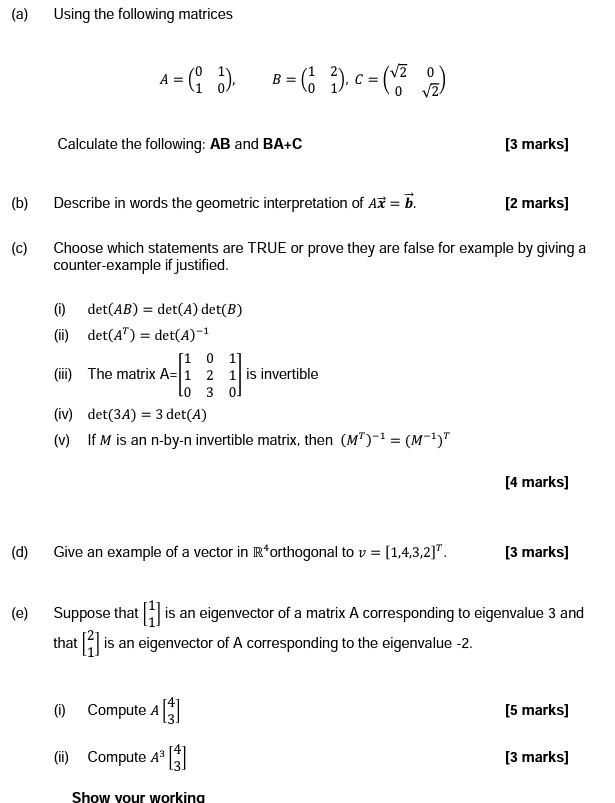 Solved Using the following matrices A = - (₁1) G B = (1 ²), | Chegg.com