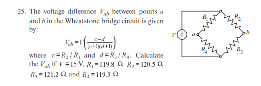 Solved 25. The voltage difference Vab between points a R2 | Chegg.com