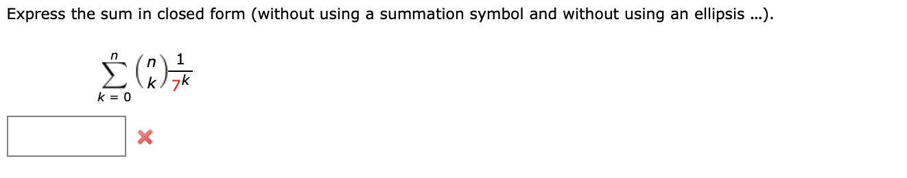 Solved Express the sum in closed form (without using a | Chegg.com