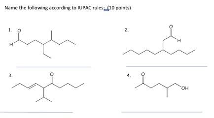 Solved Name the following according to IUPAC rules_(10 | Chegg.com