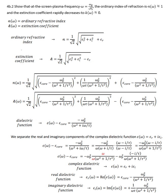 Solved 4b.2 Show-that-at-the-screen-plasma-frequency- | Chegg.com
