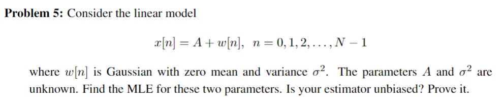Solved Problem 5: Consider the linear model | Chegg.com