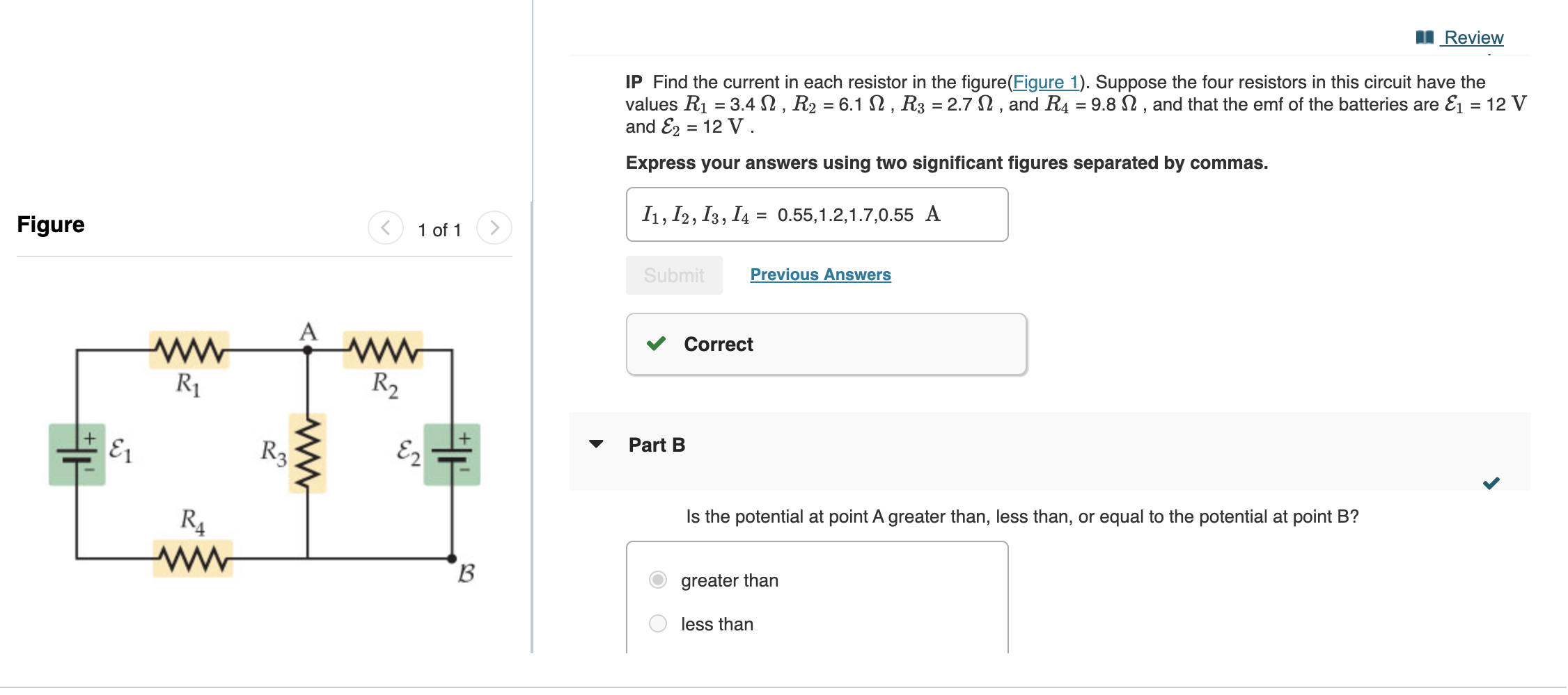Solved Determine the potential difference between the points | Chegg.com
