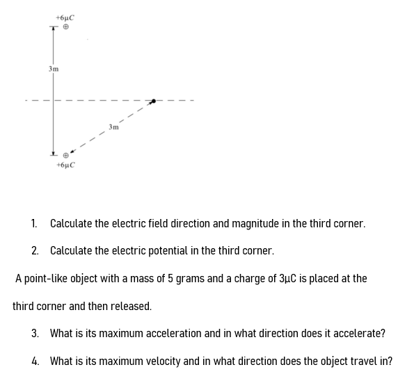 Solved +6C +64C 1. Calculate the electric field direction | Chegg.com