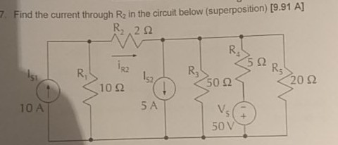 Solved Find the current through R2 in the circuit below | Chegg.com