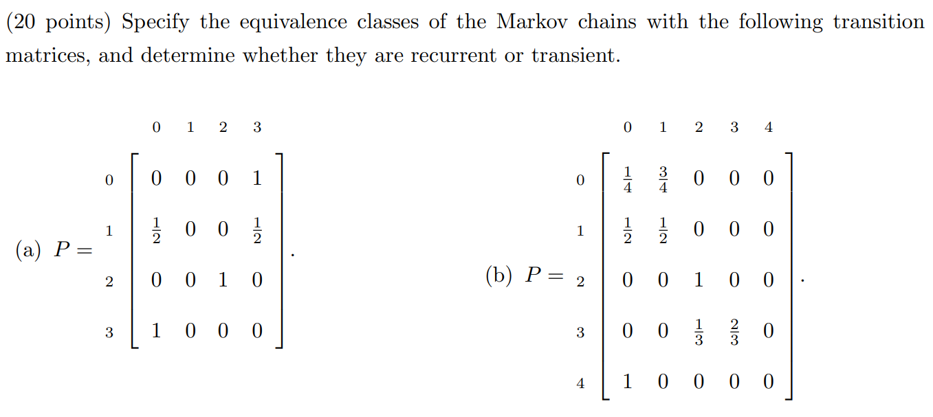 Solved (20 points) Specify the equivalence classes of the | Chegg.com
