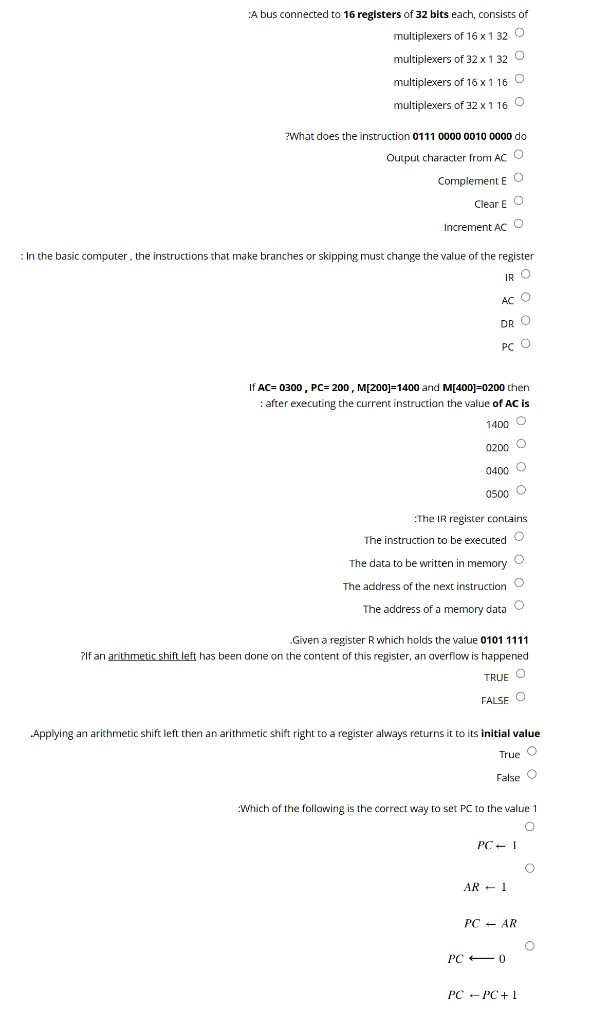 Applying an arithmetic shift left then an arithmetic | Chegg.com