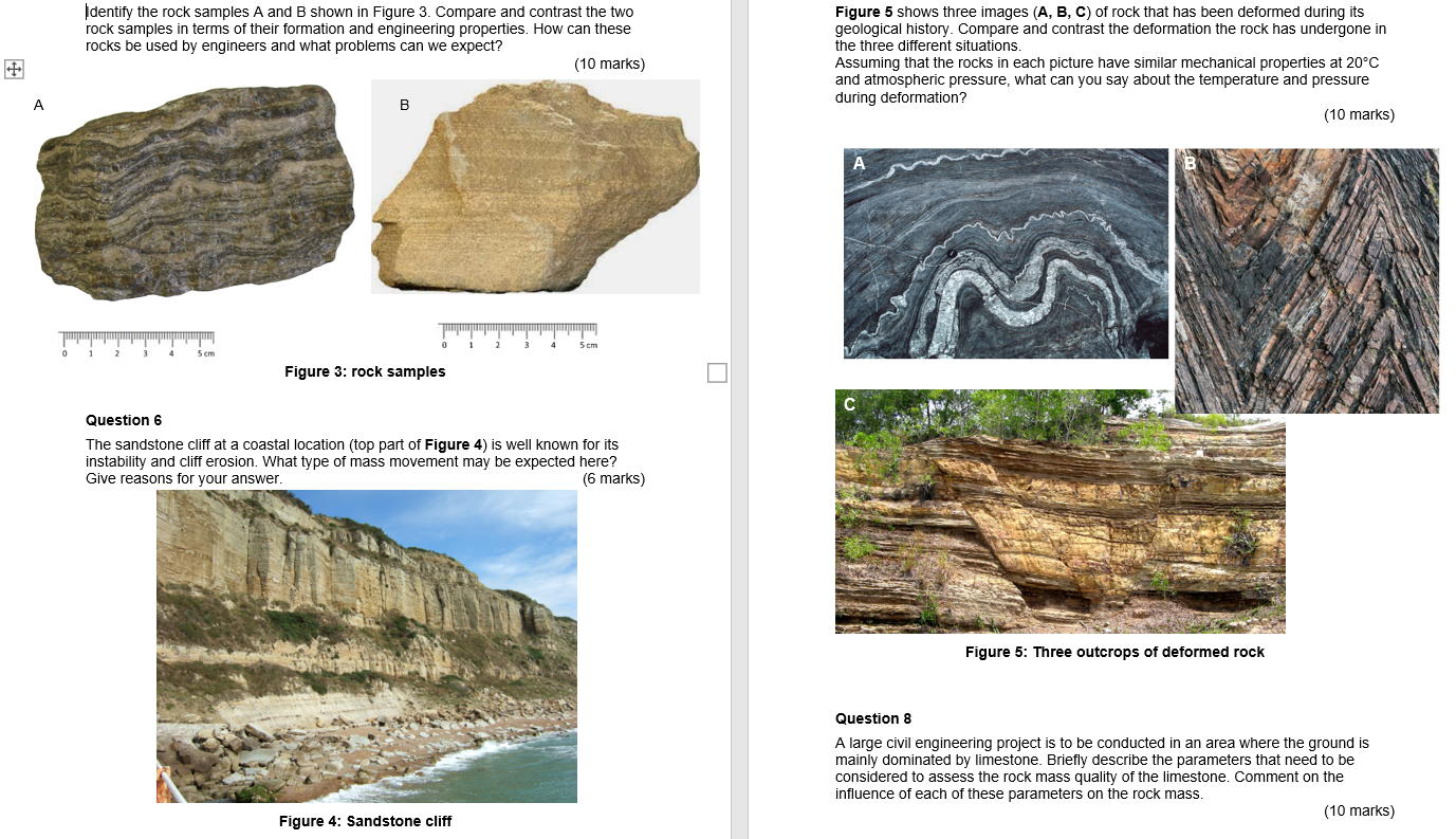 Solved Identify the rock samples A and B shown in Figure 3. | Chegg.com