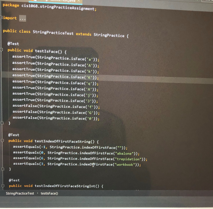 Solved kage cis1968.stringPracticeAssignment; blic class | Chegg.com