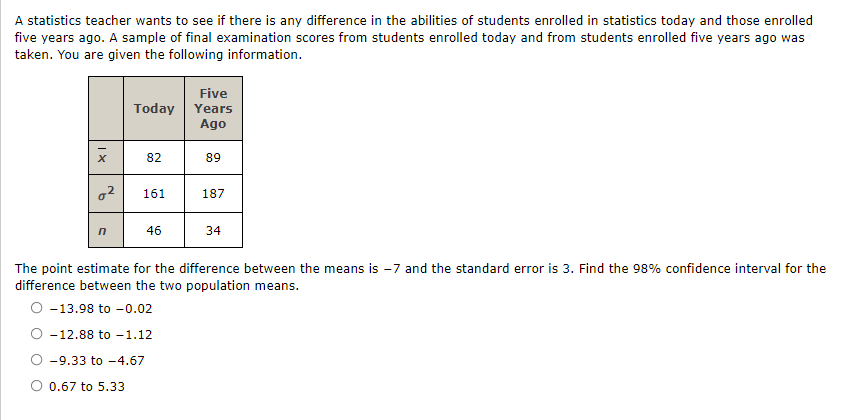 Solved A statistics teacher wants to see if there is any | Chegg.com
