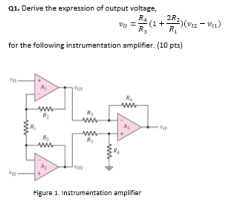 Solved Q1. Derive the expression of output voltage, 0o = (1 | Chegg.com