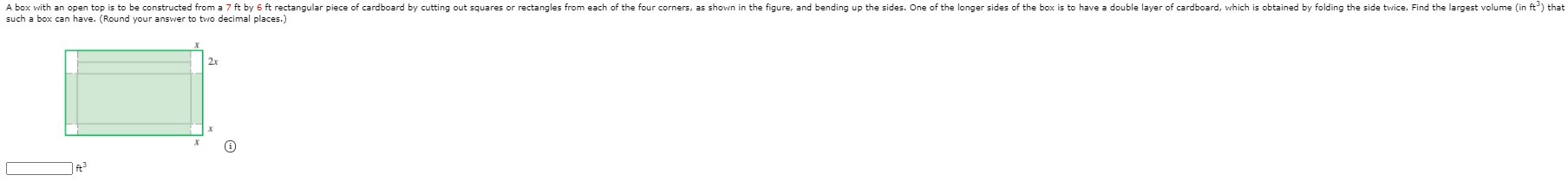 Solved A box with an open top is to be constructed from a 7 | Chegg.com