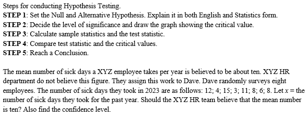 Solved Steps For Conducting Hypothesis Testing Step 1 Set