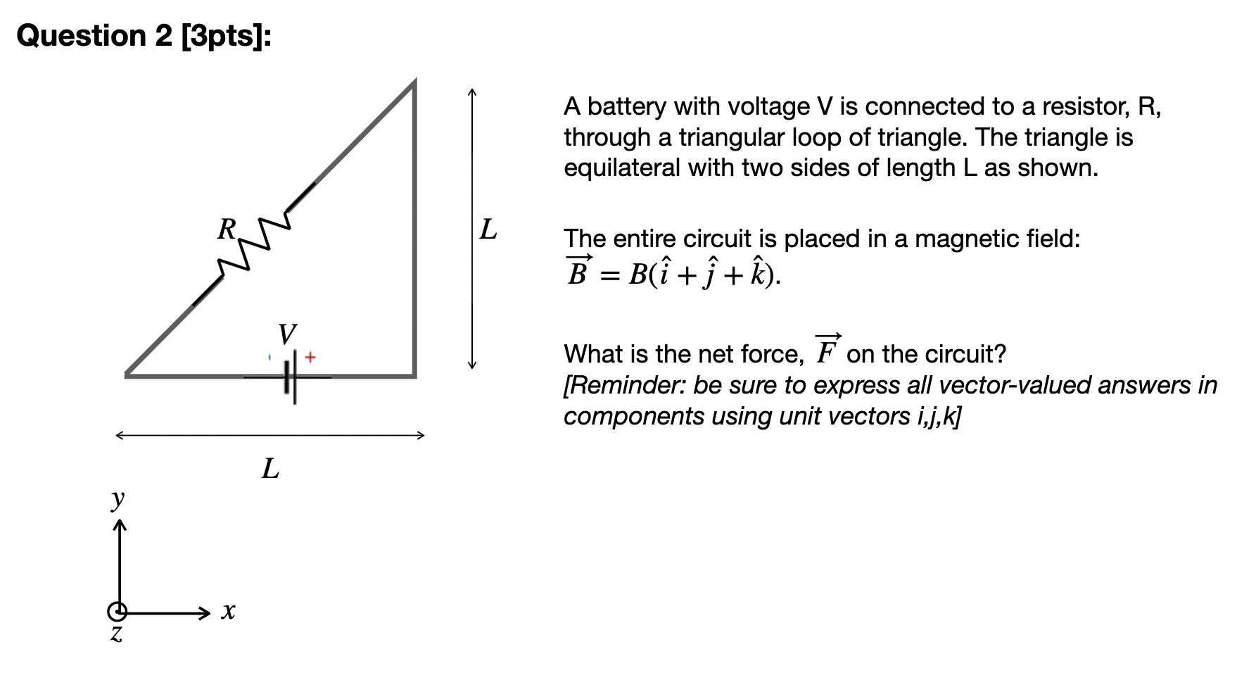 Solved Question 2 [3pts]: A battery with voltage V is | Chegg.com