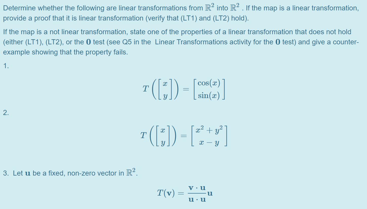 Solved Determine whether the following are linear | Chegg.com