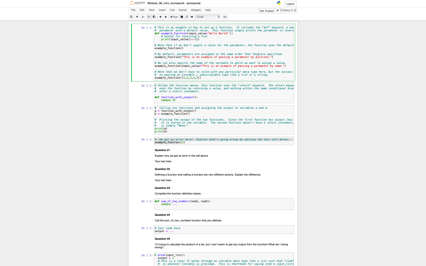 Solved jupyter Module_06_mini_homework (autosaved) Logout | Chegg.com