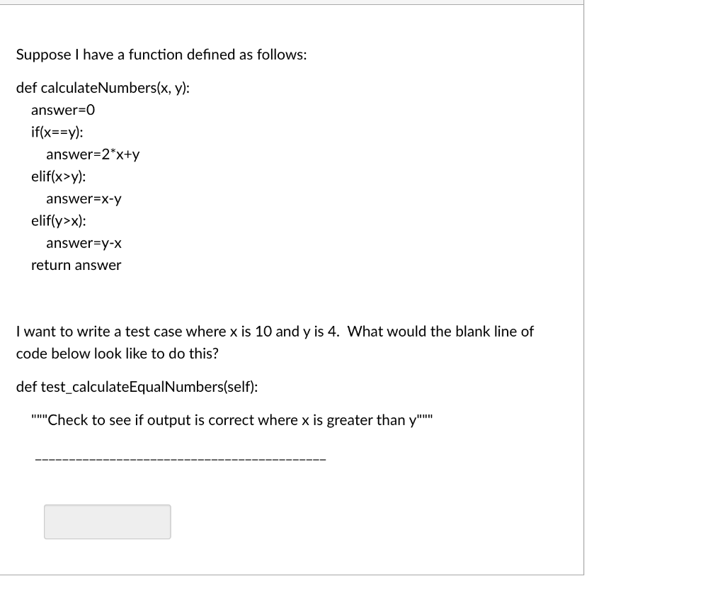 Solved Suppose I have a function defined as follows: def | Chegg.com