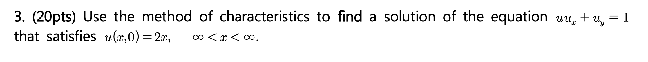 Solved Use the method of characteristics to find a solution | Chegg.com