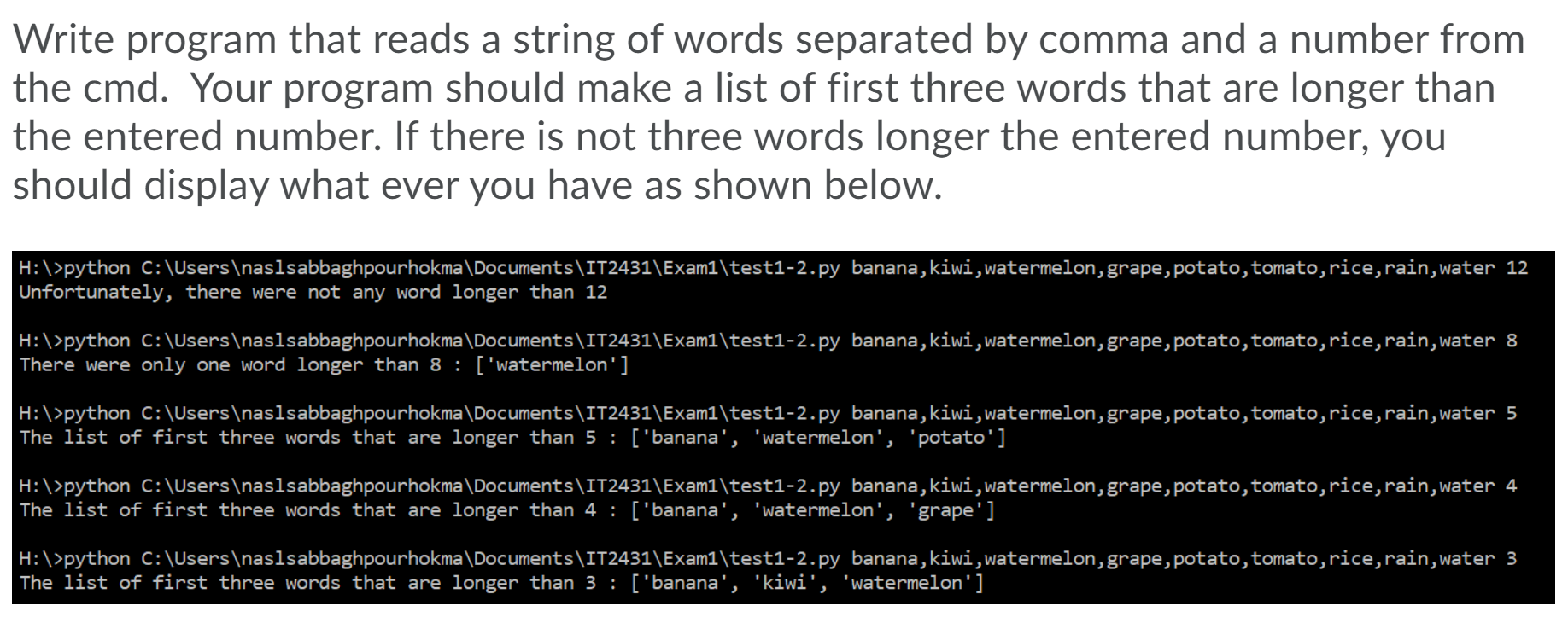 Solved Write program that reads a string of words separated | Chegg.com