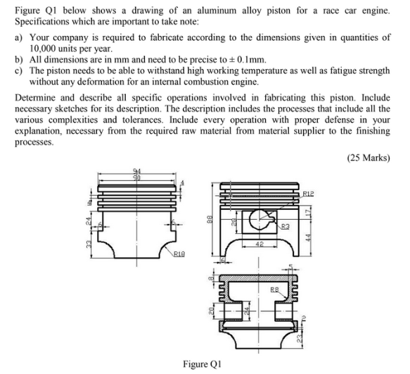 Engine Piston Drawing