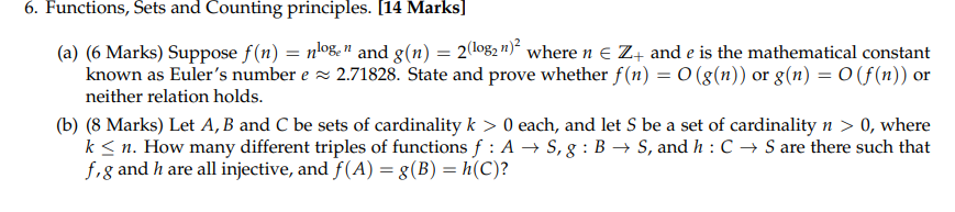 - 6. Functions, Sets and Counting principles. [14 | Chegg.com