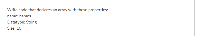 Solved Write code that declares an array with these | Chegg.com