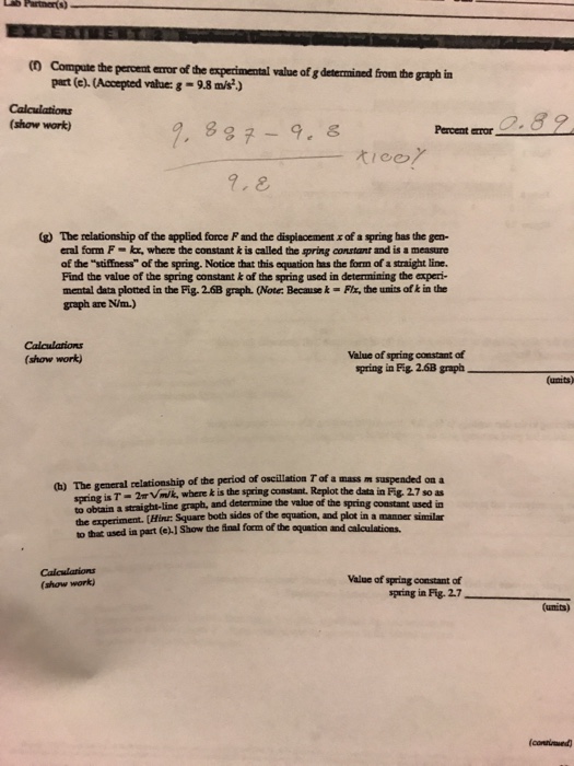 Solved (e) Data Table 4 shows data taken in a froe-fall | Chegg.com