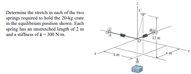 Solved Determine the stretch in each of the two springs | Chegg.com