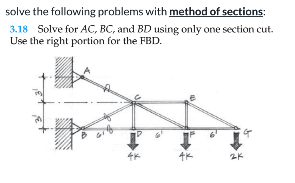 Solved solve the following problems with method of sections: | Chegg.com