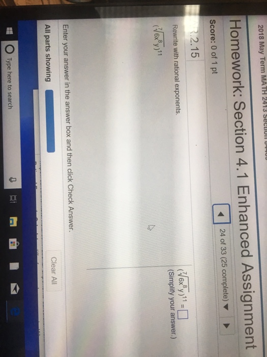 Solved 2018 May Term MATH 2413 Seeion uD Homework: Section | Chegg.com