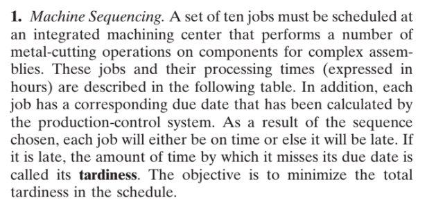 Solved 1. Machine Sequencing. A set of ten jobs must be | Chegg.com