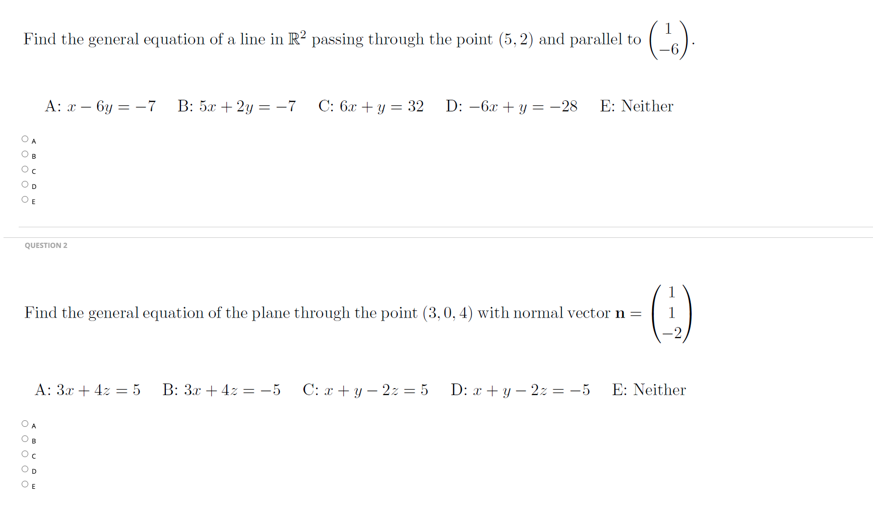 Solved Find the general equation of a line in R2 passing | Chegg.com