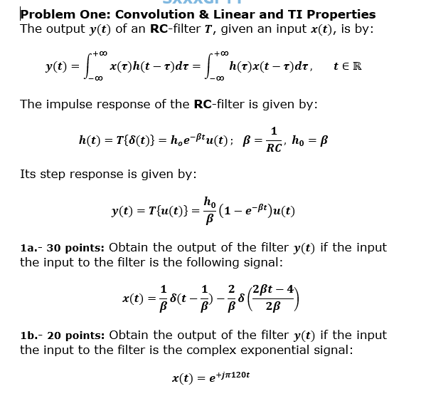 Solved Problem One: Convolution & Linear and TI Properties | Chegg.com