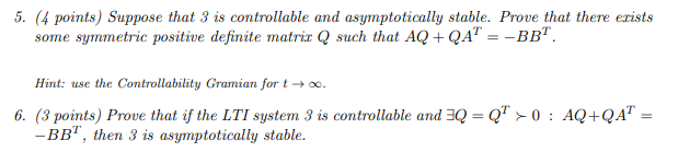 Problem 4 (Observability/Controllability and internal | Chegg.com