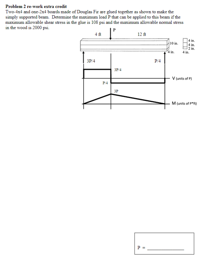 Solved Problem 2 re-work extra credit Two- 4×4 and one- 2x4 | Chegg.com