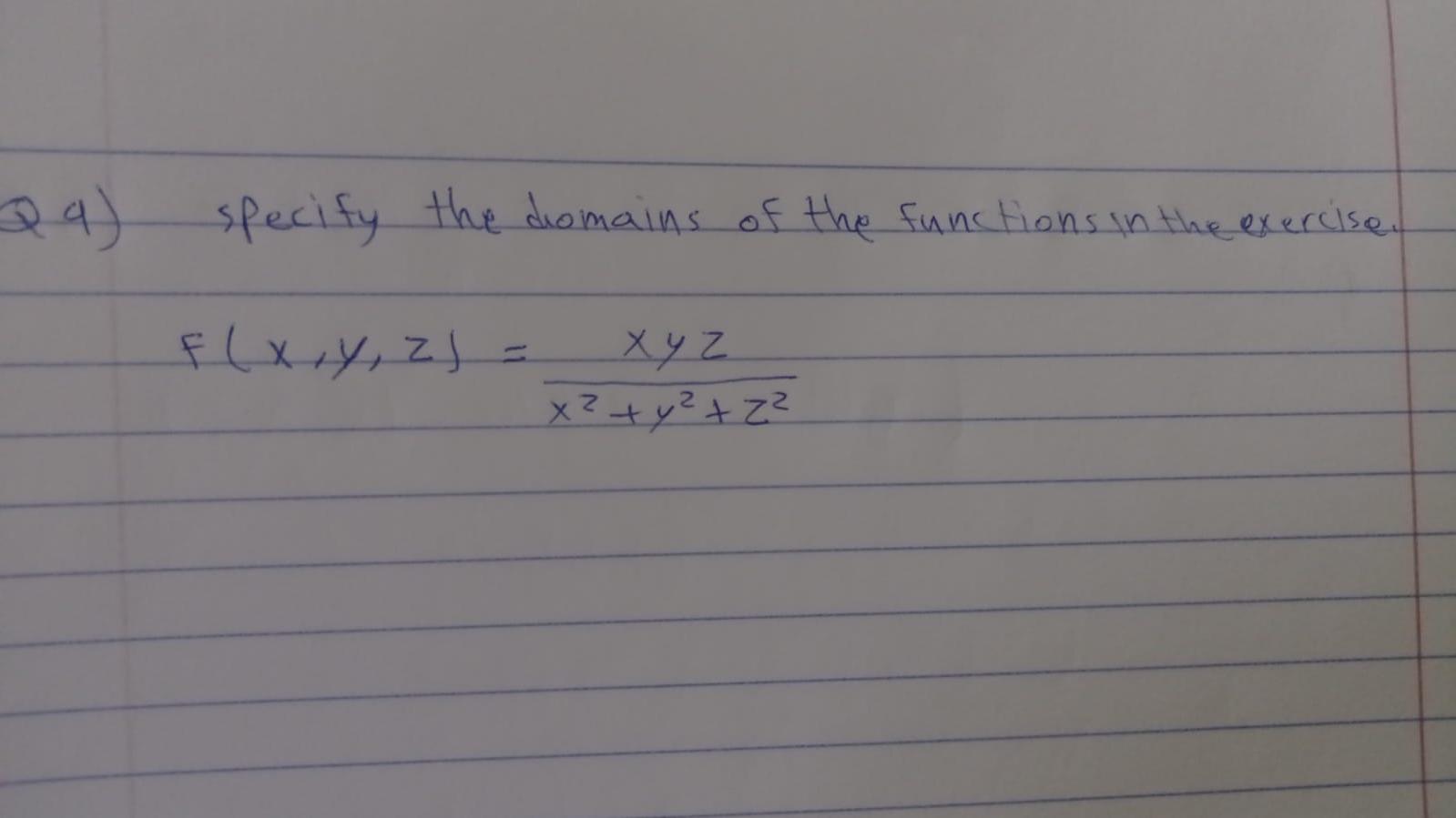 Solved Q9) specify the domains of the functions in the | Chegg.com