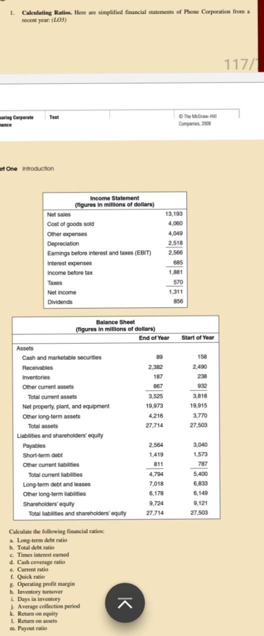 Calculating Ratios. Here are simplified financial | Chegg.com