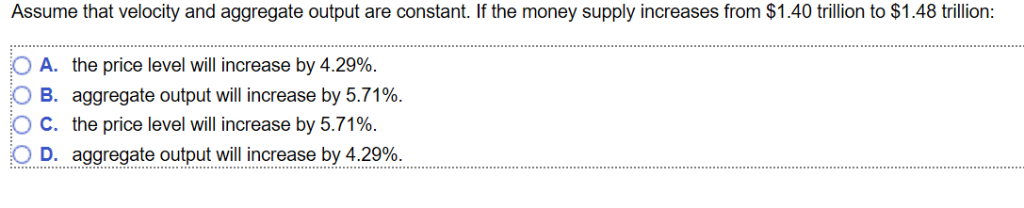 Solved Assume that velocity and aggregate output are | Chegg.com