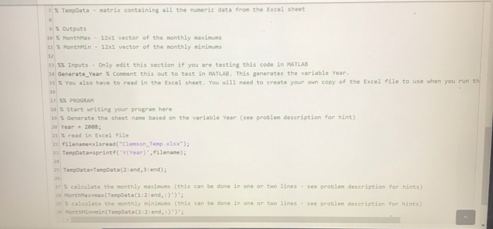 Solved Problem Summary The Excel file "Clemson Temp xlsx" | Chegg.com