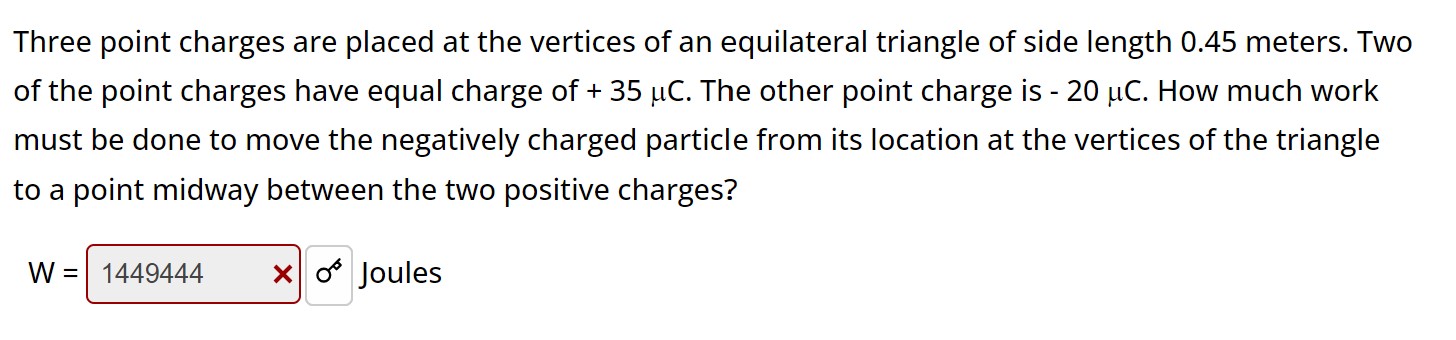 Solved Three point charges are placed at the vertices of an | Chegg.com