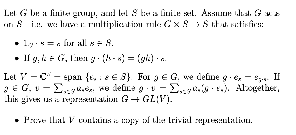 Solved a Let G be a finite group, and let S be a finite set. | Chegg.com