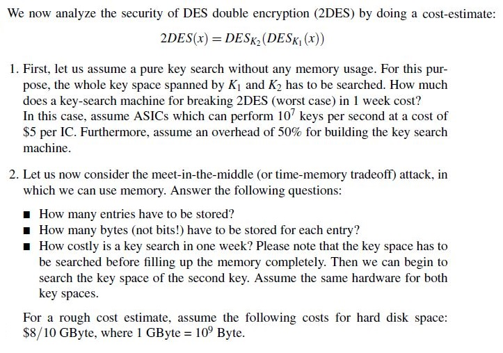 Solved We now analyze the security of DES double encryption | Chegg.com