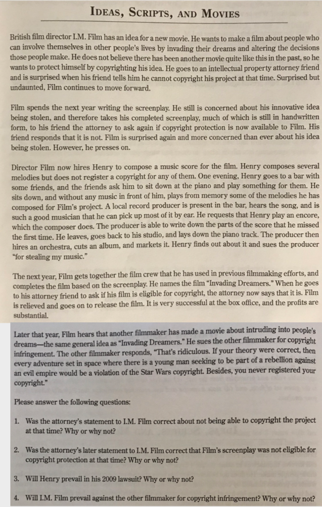 IDEAS, SCRIPTS, AND MOVIES British film director I.M. | Chegg.com