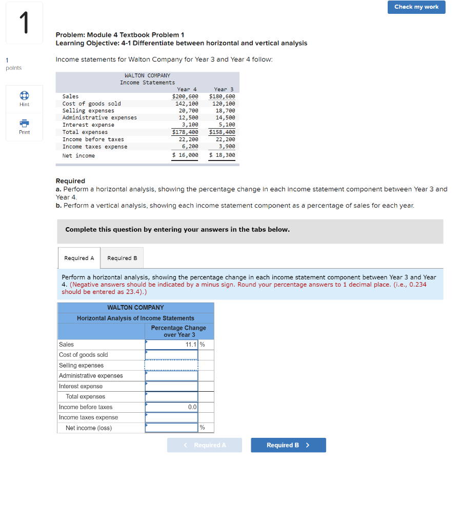 Solved Check my work 1 Problem: Module 4 Textbook Problem 1 | Chegg.com