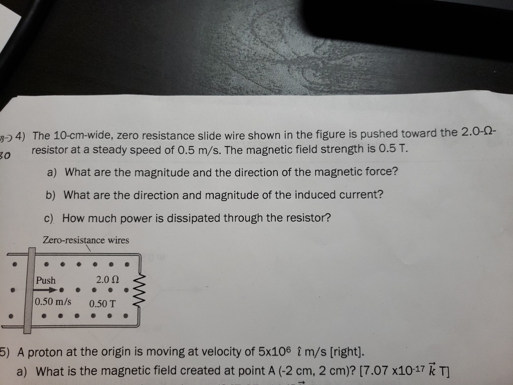 Solved s-4) The 10-cm-wide, zero resistance slide wire shown | Chegg.com