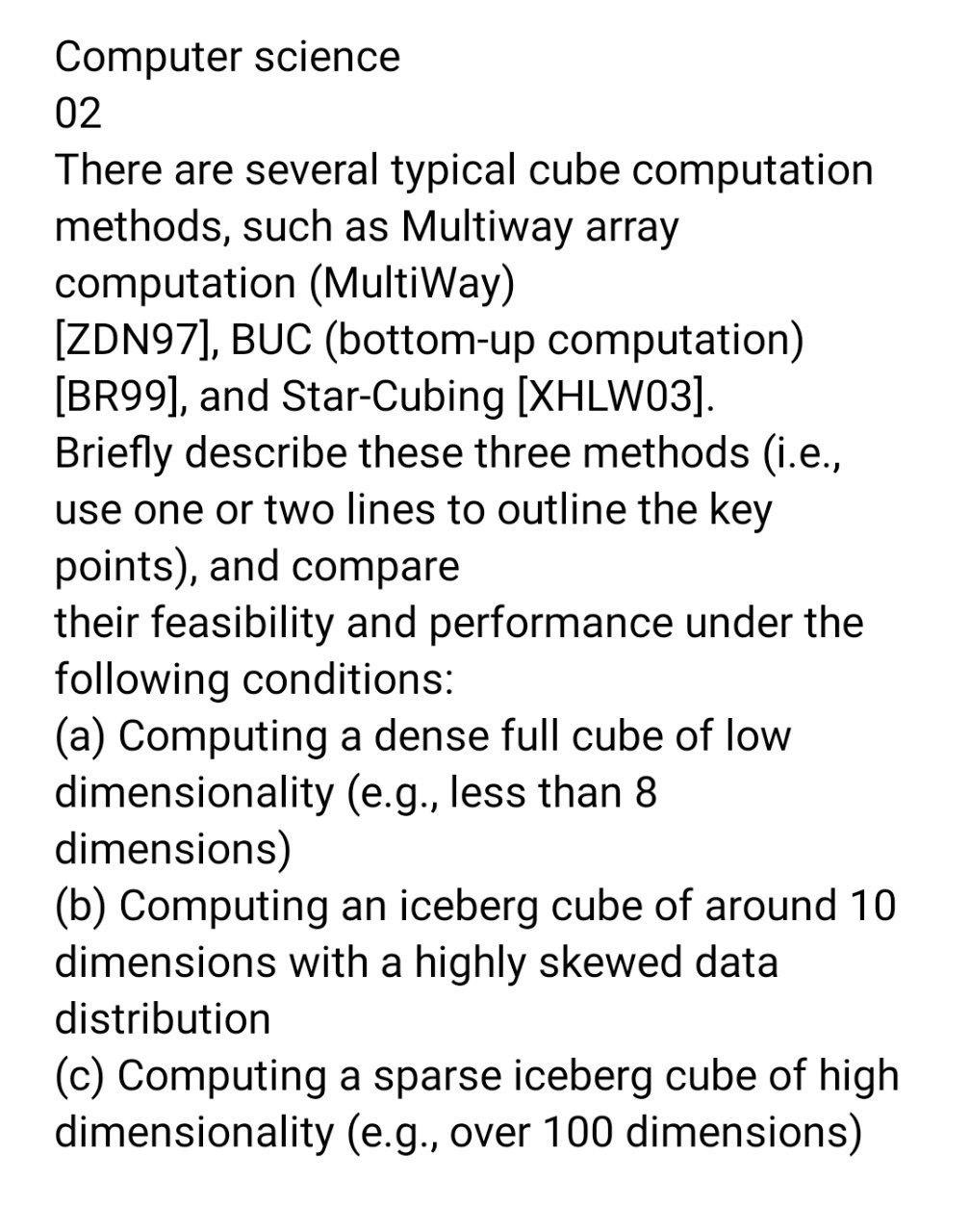 Solved Computer Science 02 There Are Several Typical Cube 