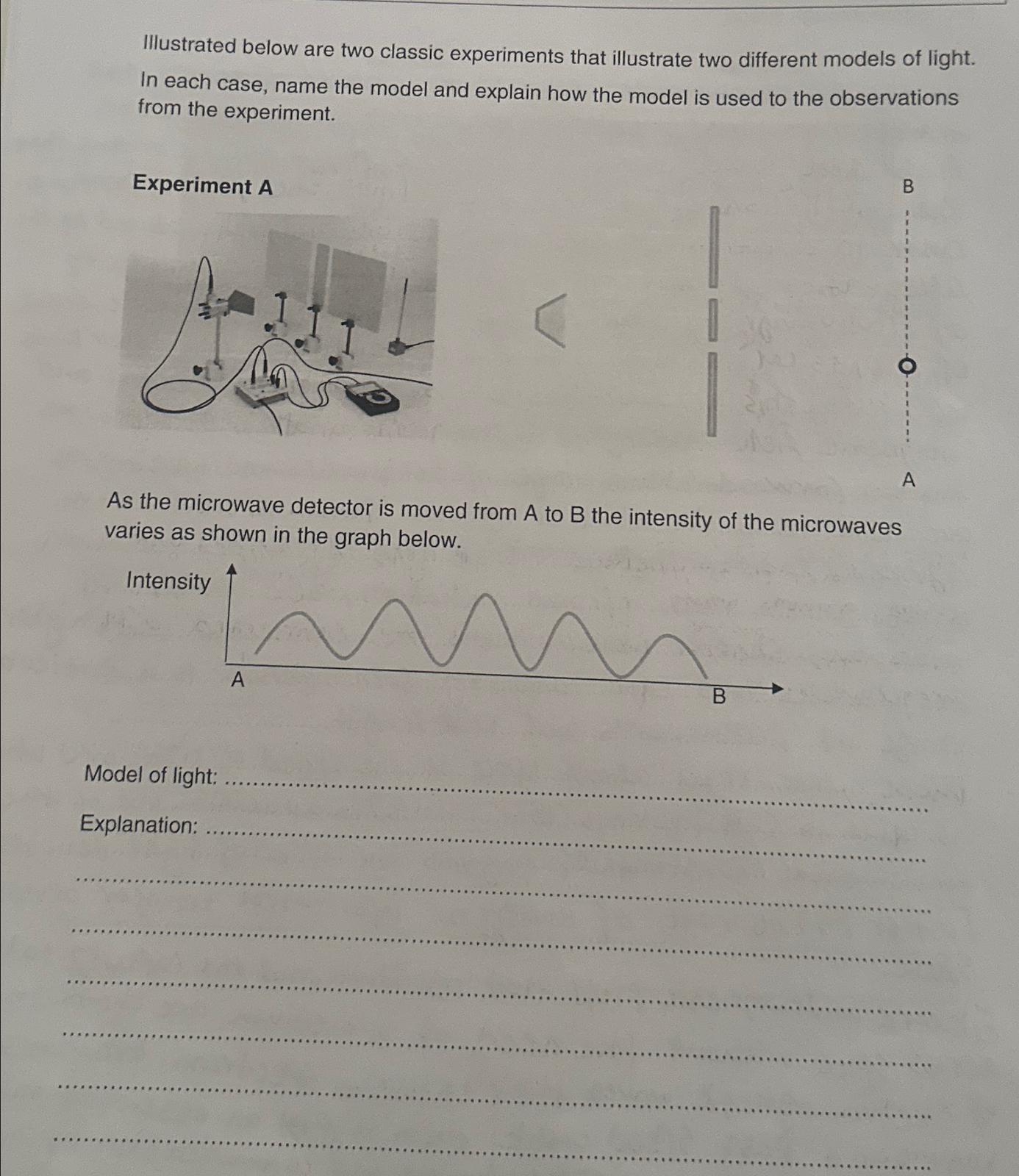 Solved Illustrated below are two classic experiments that | Chegg.com