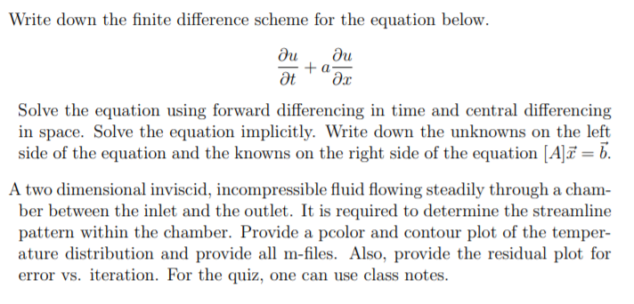 Write down the finite difference scheme for the | Chegg.com